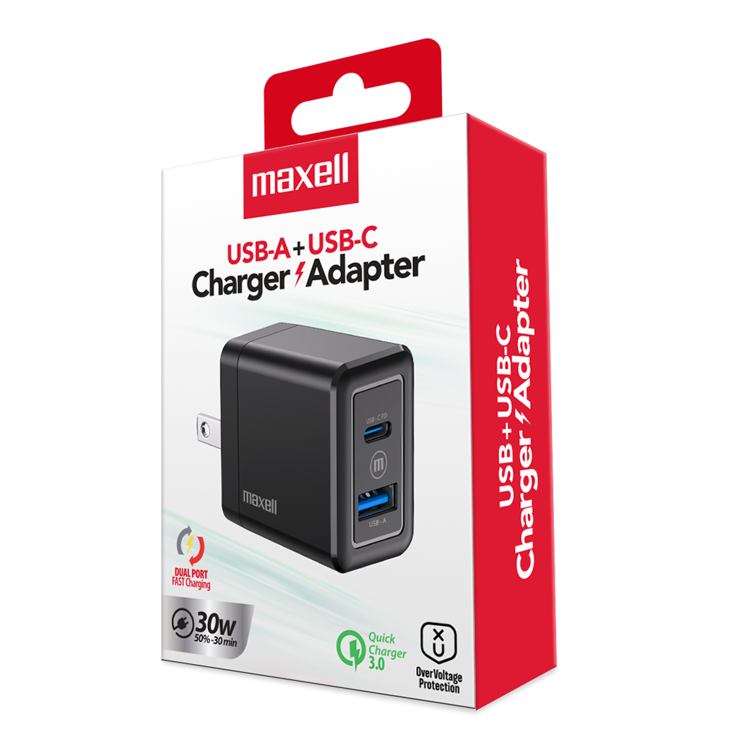 WALL CHARGER PD 2 PORT USB C + USB A – MAXELL